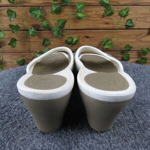CROCS | Shoes | Crocs Sassari Womens 9 White Khaki Wedge Slide Sandals ...